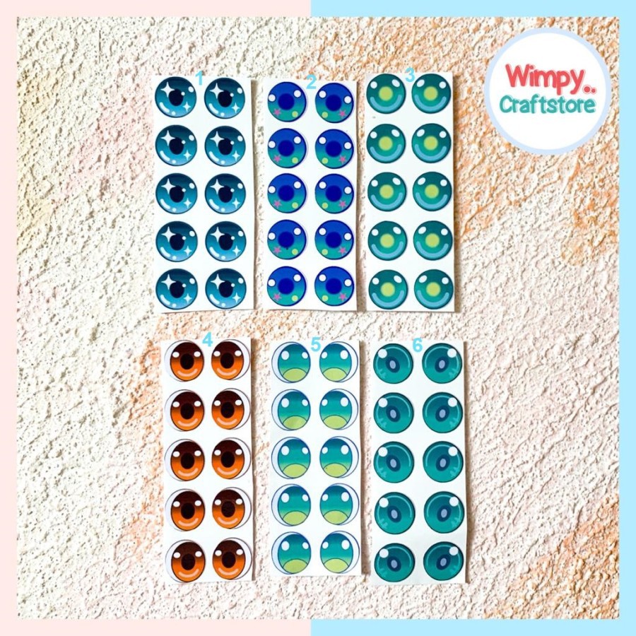 Jual Wimpy Sticker Mata Boneka Amigurumi Nendoroid Fondant Eye Chip ...