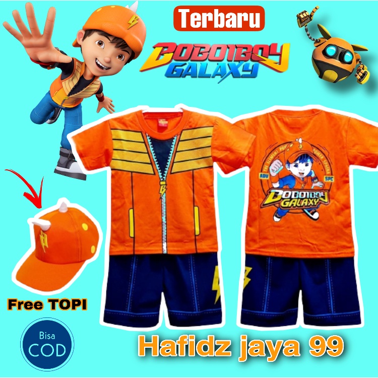 Jual TERBARU.....!! BAJU SETELAN ANAK KOSTUM BOBOIBOY PETIR SET TOPI ...