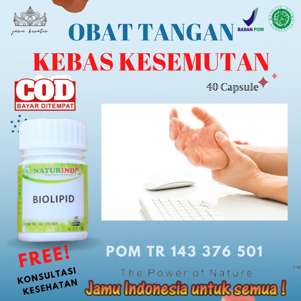Jual OBAT KESEMUTAN TANGAN DAN KAKI BIOLIPID HERBAL NATURINDO PRODUK ...