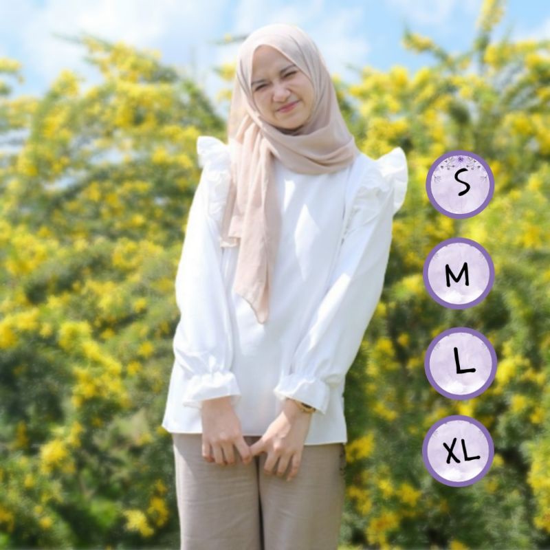 Jual Blouse Putih Wanita Lengan Panjang Baju Atasan Model Terbaru ...