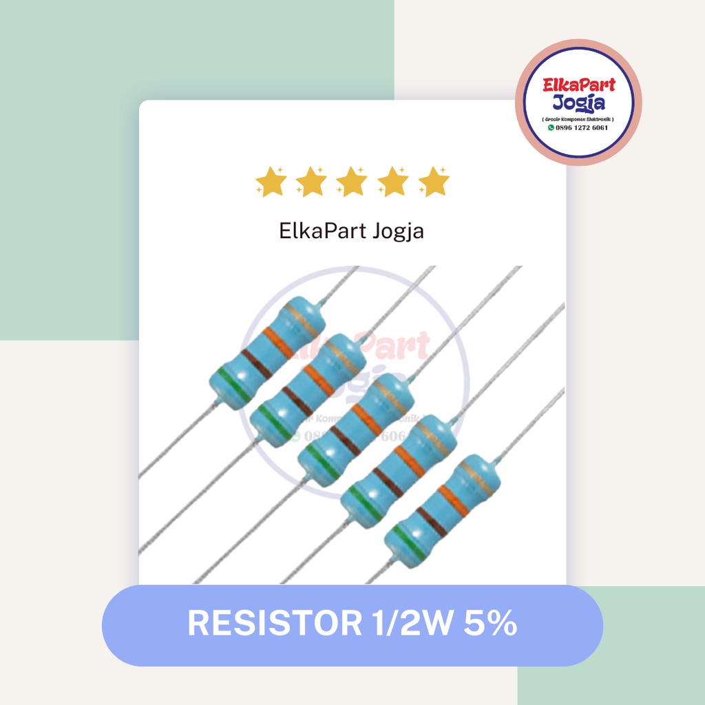 Jual RESISTOR 1/2W 5% 5.6 Ohm 5R6 Ohm 10 Ohm 12 Ohm 15 Ohm 20 Ohm Resistor Metal Film | Shopee ...