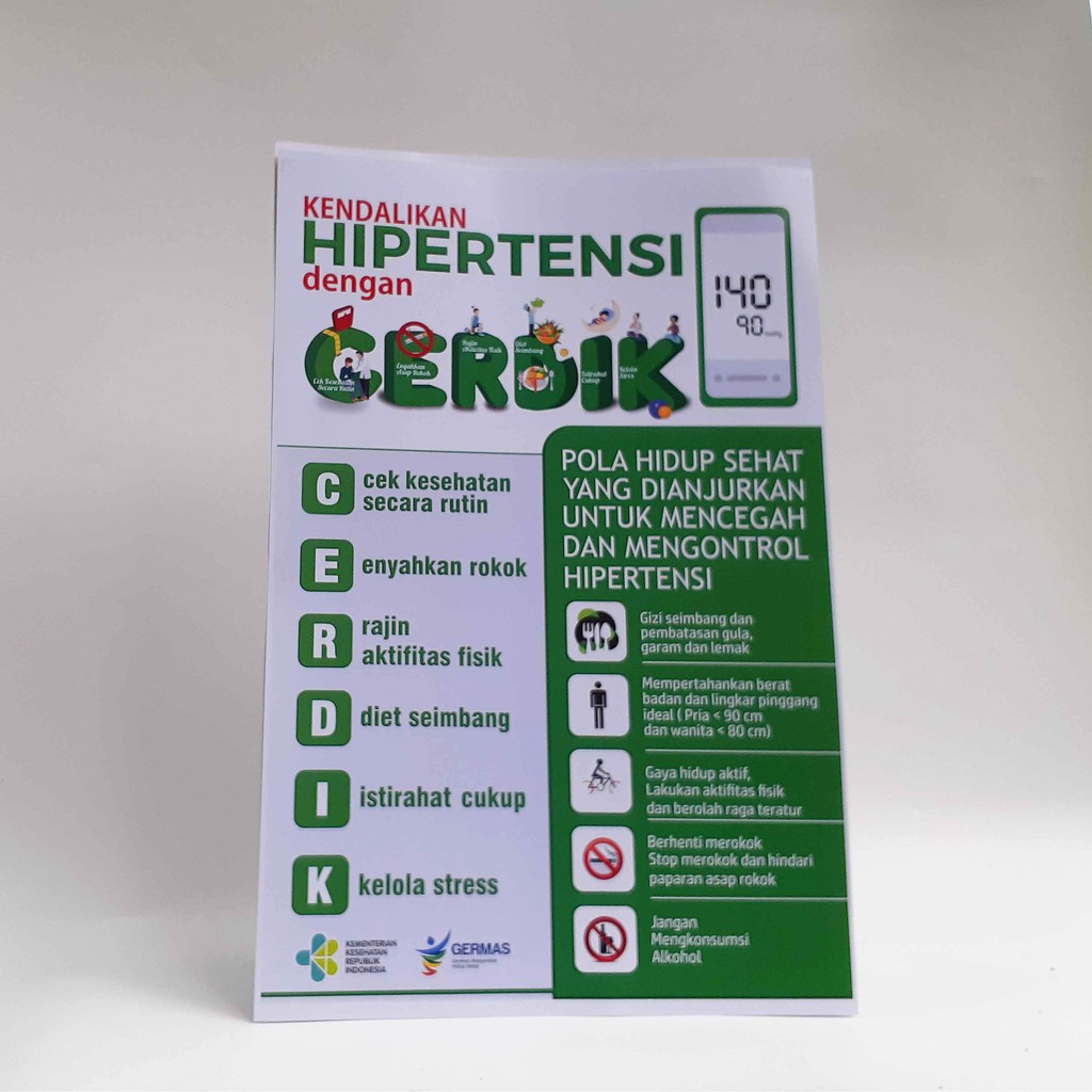 Jual Poster Kendalikan Hipertensi dengan Cerdik, poster kesehatan ...