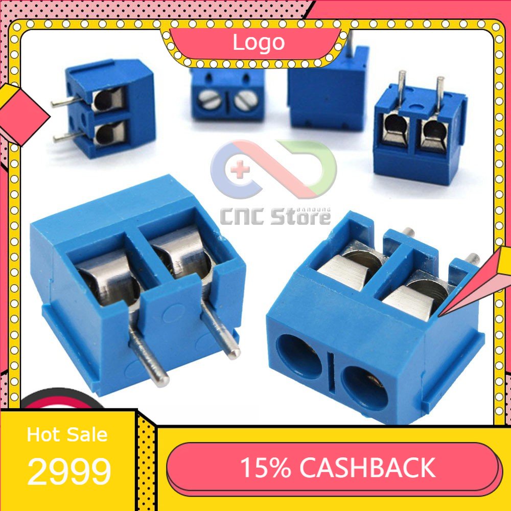 Jual TERMINAL PCB BLOCK SCREW 2 PIN KF301-2P BLUE BIRU | Shopee Indonesia