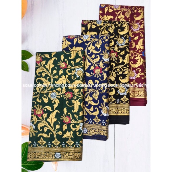 Jual Sti kain batik printing prada murah motif bunga batik dasar maroon ...