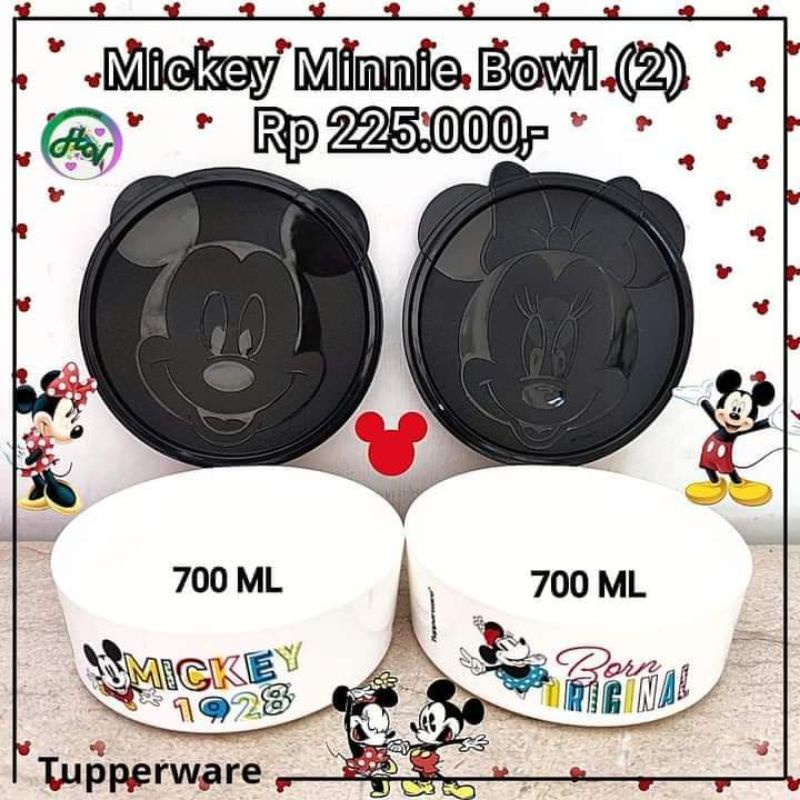 Jual Tupperware Mickey/Minnie Bowl 700ml per pcs | Shopee Indonesia