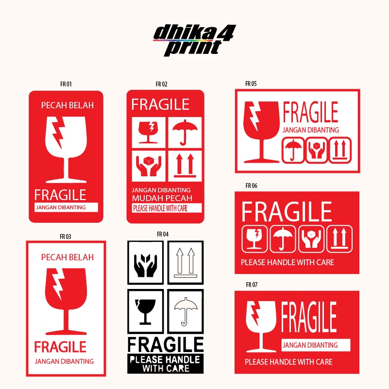 Jual Cetak Stiker Label Pengiriman / Sticker Fragile/Label jangan ...