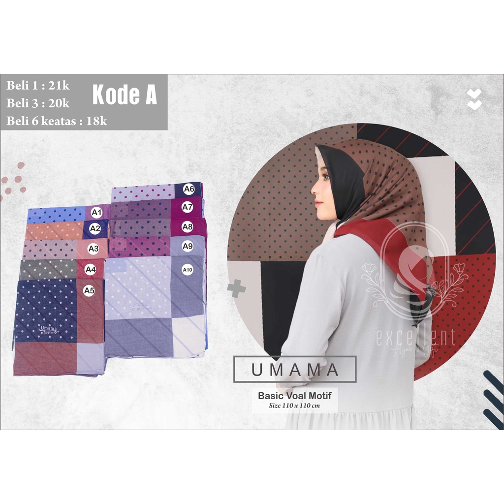 Jual HIJAB UMAMA BISA PILIH MOTIF | HIJAB UMAMA VOAL MOTIF | HIJAB VOAL ...