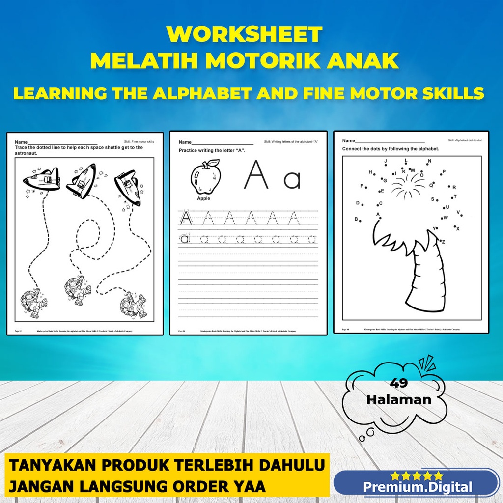Jual Worksheet melatih motorik anak / Kindergarten Basic Skills ...