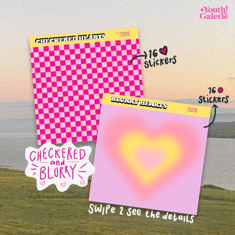Jual youthgalerie - CHECKERED STICKERS / BLURRY STICKERS, Deco Stickers ...