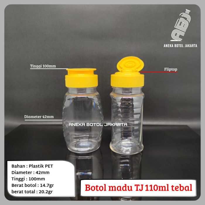 Jual Botol madu 110ml / Botol TJ 110ml / Botol madu fliptop 110ml ...