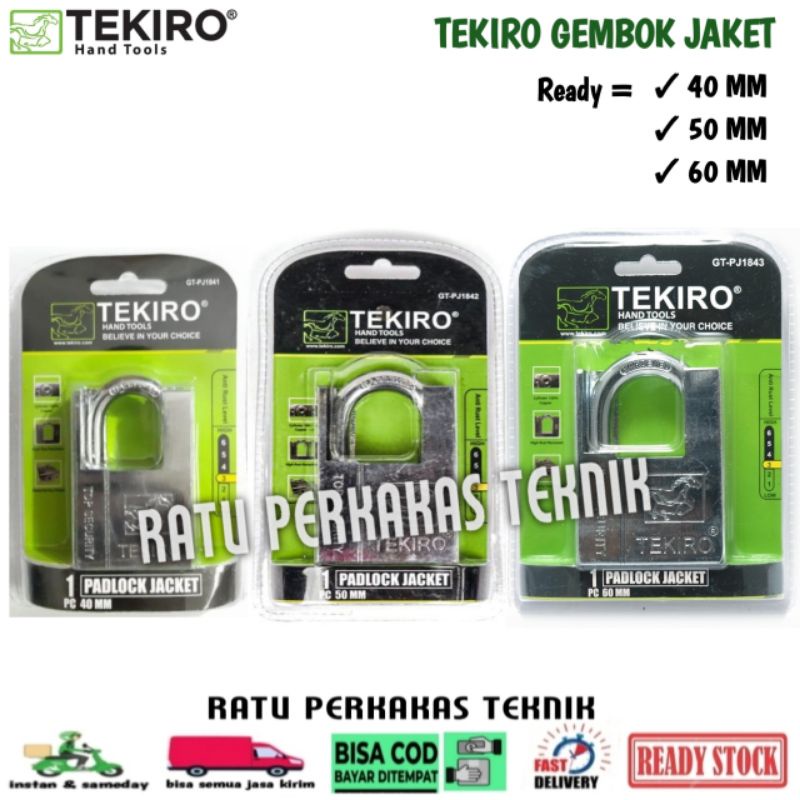 Jual Tekiro Gembok Jaket 40 50 60 mm Original Padlock Jacket 40mm 50mm ...