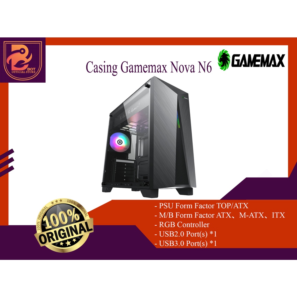 Jual Casing PC Gaming Gamemax Nova N6 ATX LED Strip Casing Komputer ...