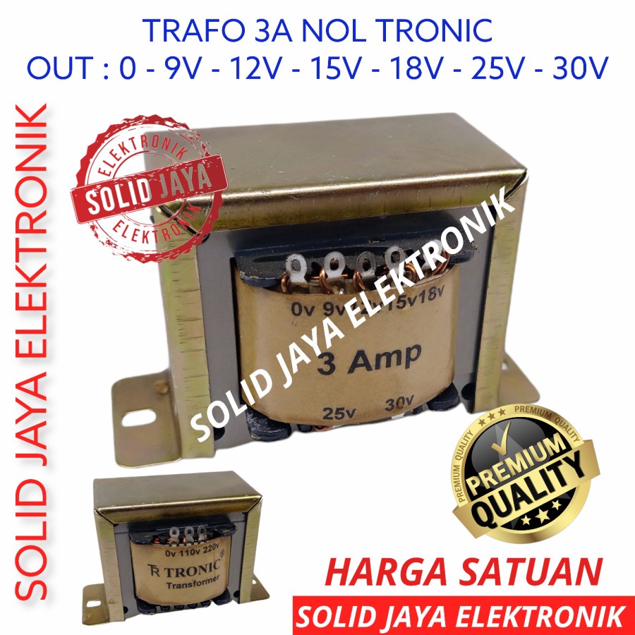 Jual TRAVO TRAFO 3A NOL 0 9V 12V 15V 18V 25V 30V TRONIC 3 A AMPER ...