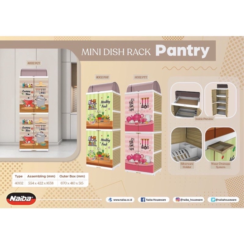 Jual NAIBA Mini Dish Rack Pantry / Rak Piring Plastik (Type 4002 ...