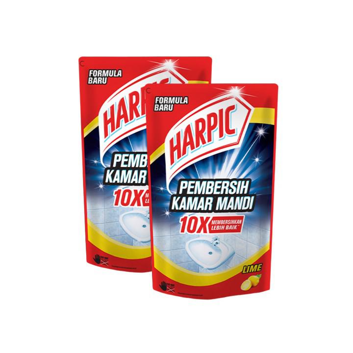 Jual Harpic Bathroom Lemon Pouch 700 ml x 2 - Pembersih Permukaan Kamar ...