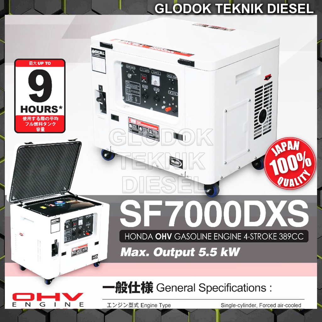Jual HONDA Excell Generator Genset Silent Bensin 5000 5500 watt SF 7000 DXS ORIGINAL | Shopee ...