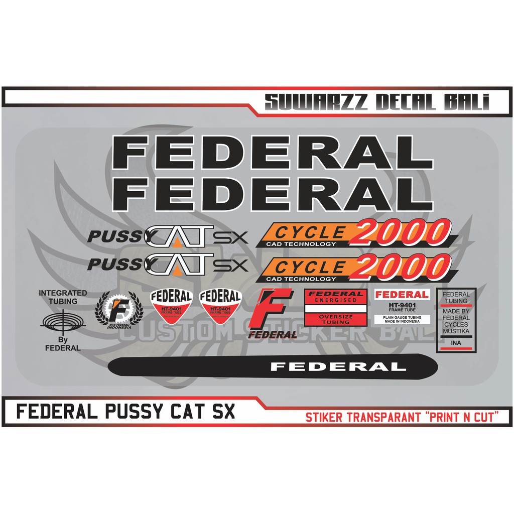 Jual DECAL STICKER STIKER FEDERAL PUSSY CAT SX | Shopee Indonesia