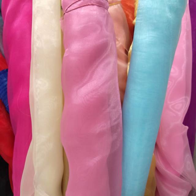 Jual kain Organdi / organdy silk / kain kaca | Shopee Indonesia
