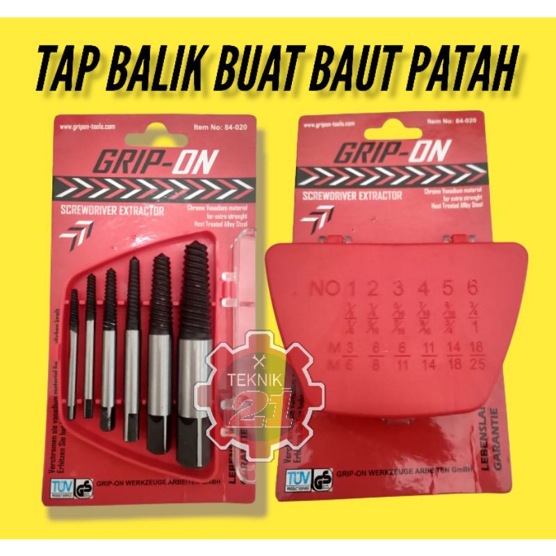 Jual HAND TAP BALIK GRIP ON BALIK MEMBUKA BAUT RUSAK SCREW EXTRATOR TAP ...