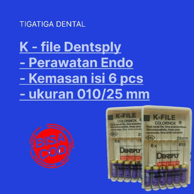 Jual dental jarum endo k file dentsply dental ukuran 25mm | Shopee ...