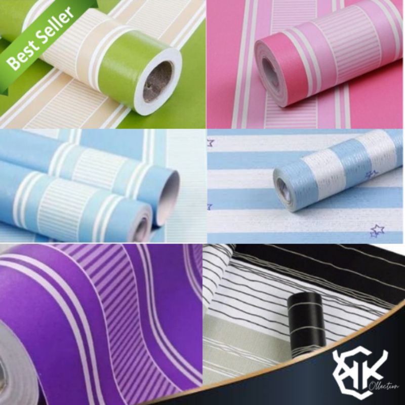 Jual Wallpaper Dinding Motif Salur 45cm x 100cm Wallpaper Stiker Dinding Motif Salur | Shopee ...