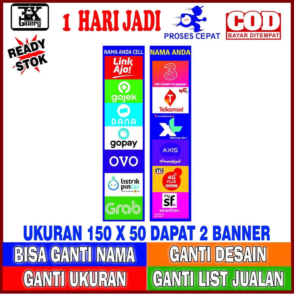 Jual (TERMURAH) SPANDUK BANNER KONTER, TOP UP GAME, SPANDUK GAME ...