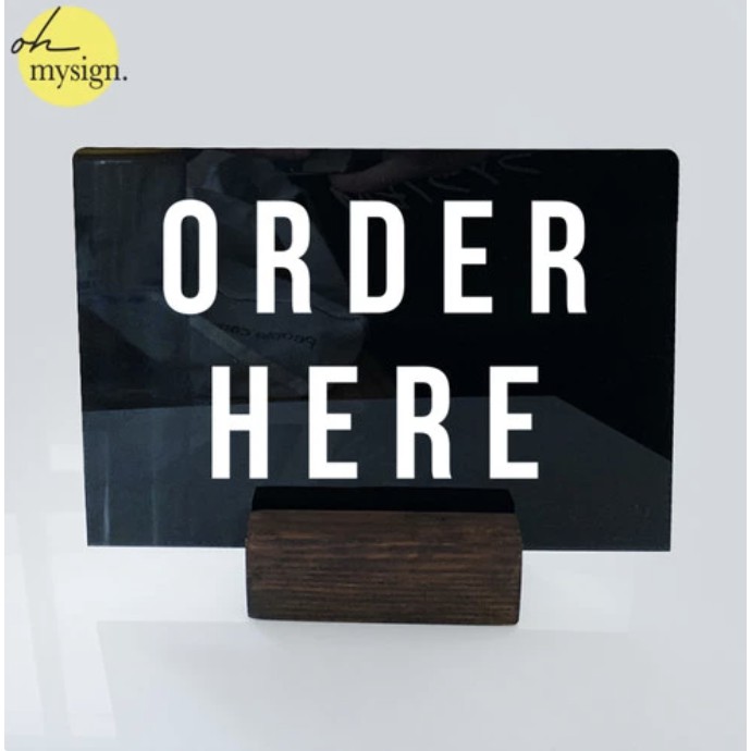 Jual Sign Order Here Meja | Sign Pesan Disini Akrilik Standing | Shopee ...