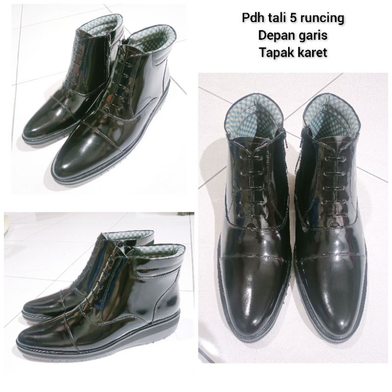 Jual Sepatu pdh mingguan pdh tali 5 runcing depan garis tapak karet ...