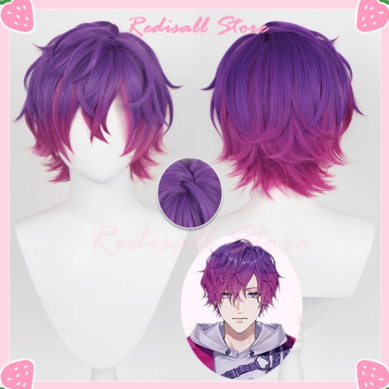 Jual PREORDER 2022 Vtuber Uki Violeta Cosplay Wig NOCTYX Short Gradient ...