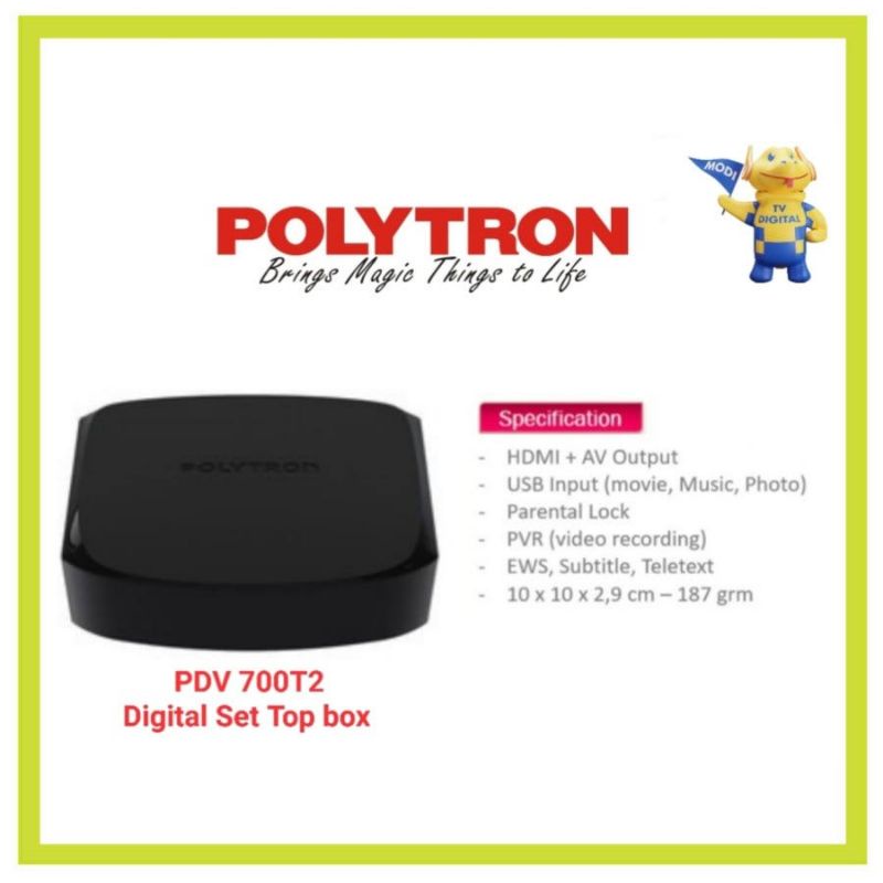 Jual SET TOP BOX POLYTRON DVB T2 DVBT2 PDV 700T2 700 T2 ALAT PENERIMA ...