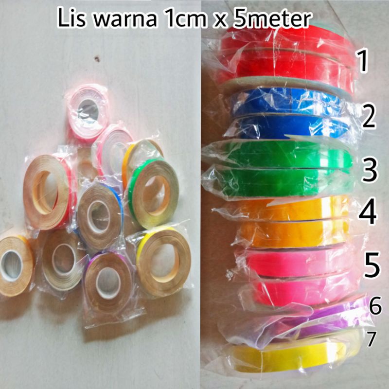 Jual Sticer Lis roll warna serbaguna 1cm x 5meter | Shopee Indonesia