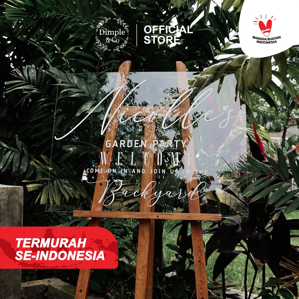Jual Akrilik Bening Custom Sign 60x80cm Teks Hitam/Putih - Bisa Kustom ...