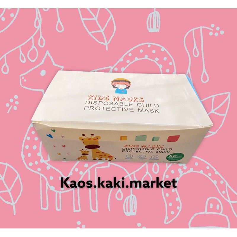 Jual Masker 3 ply anak-anak sekali pakai ( isi 50 pcs ) | Shopee Indonesia