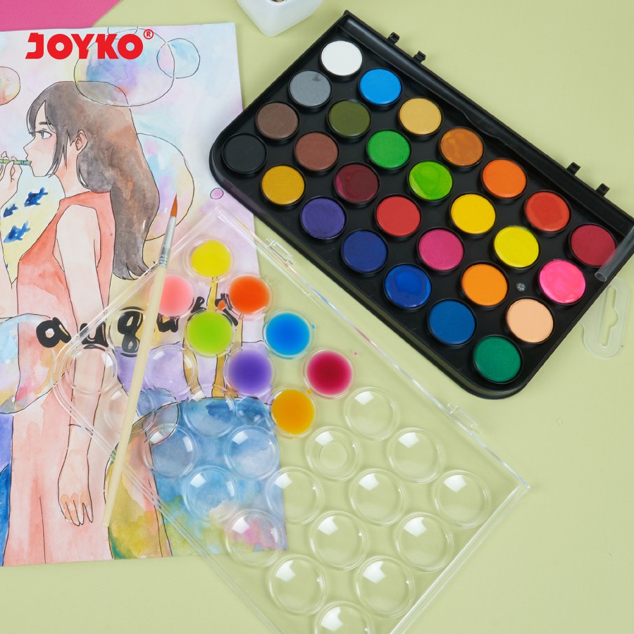 Jual Joyko Watercolor Set 16/28 - Cat Air Joyko Set 16/28 Warna ...