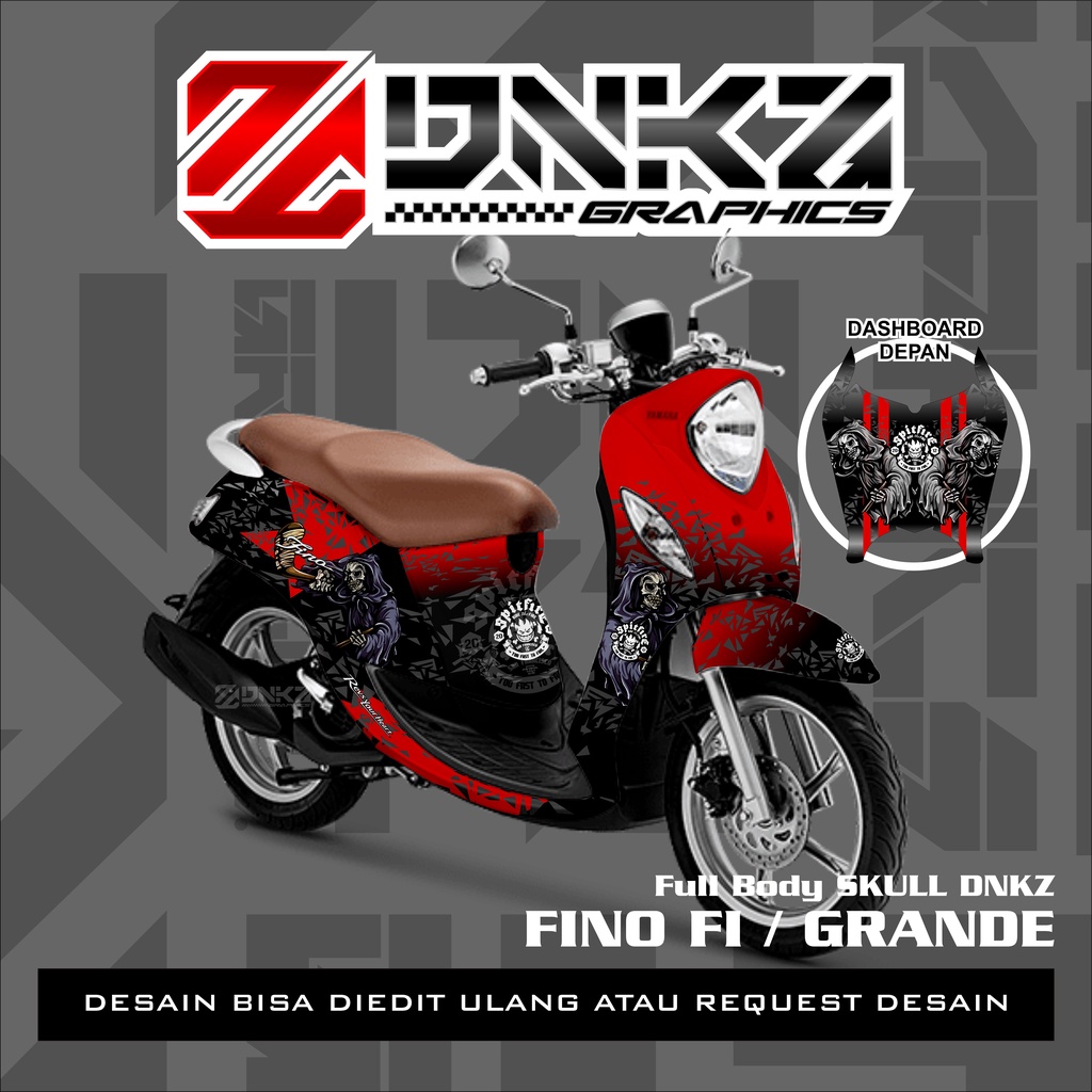 Jual Stiker Fino Decal Full Body Fino Premium Skull DNKZ | Shopee Indonesia