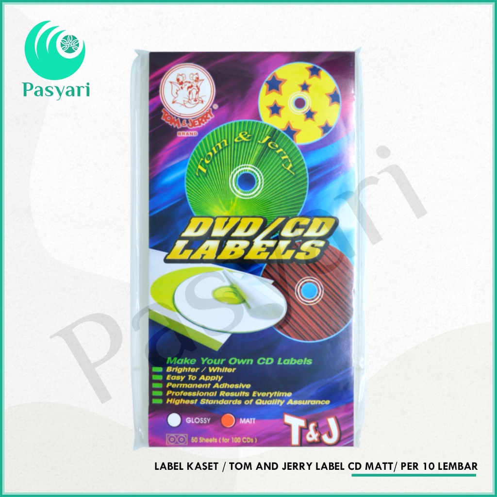Jual Label Kaset / Tom And Jerry Label Cd Matt/ Per 10 Lembar | Shopee ...