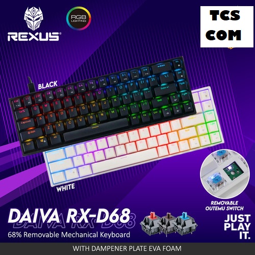 Jual Rexus Daiva RX-D68 Keyboard Gaming Mechanical RXD68 / D68 RGB ...