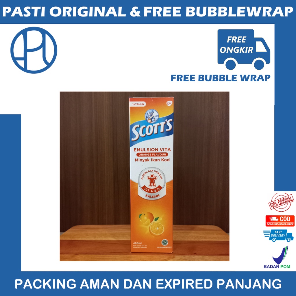 Jual SCOTTS EMULSION VITA COD LIVER OIL ORANGE FLAVOUR 400ML SCOTT'S ...
