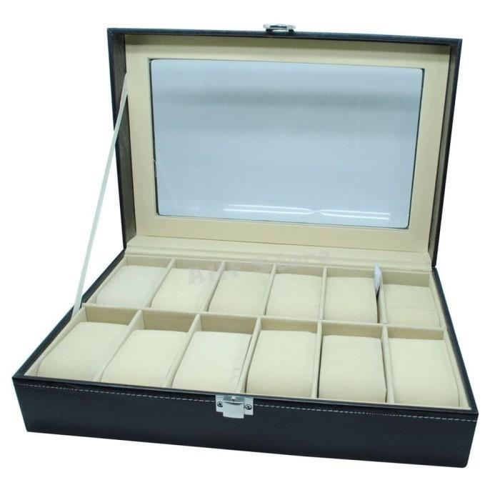 Jual Kotak Box Jam Tangan Luxury Tempat Simpan Penyimpan Jam Tangan 12 ...
