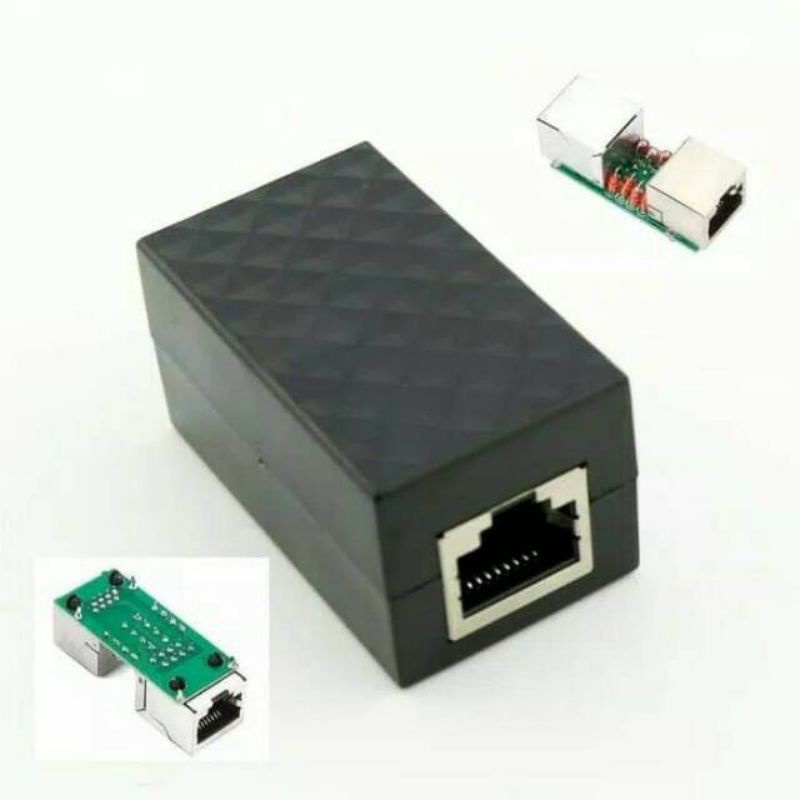 Jual Lightning Arrester Ethernet Surge Protector RJ-45 Adapter Network ...