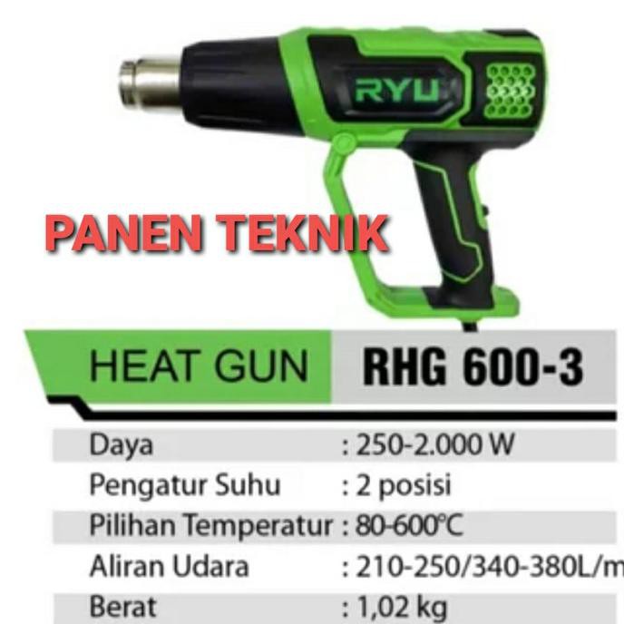 Jual HEAT GUN HOT GUN RYU RHG 600-3 MESIN PEMANAS | Shopee Indonesia