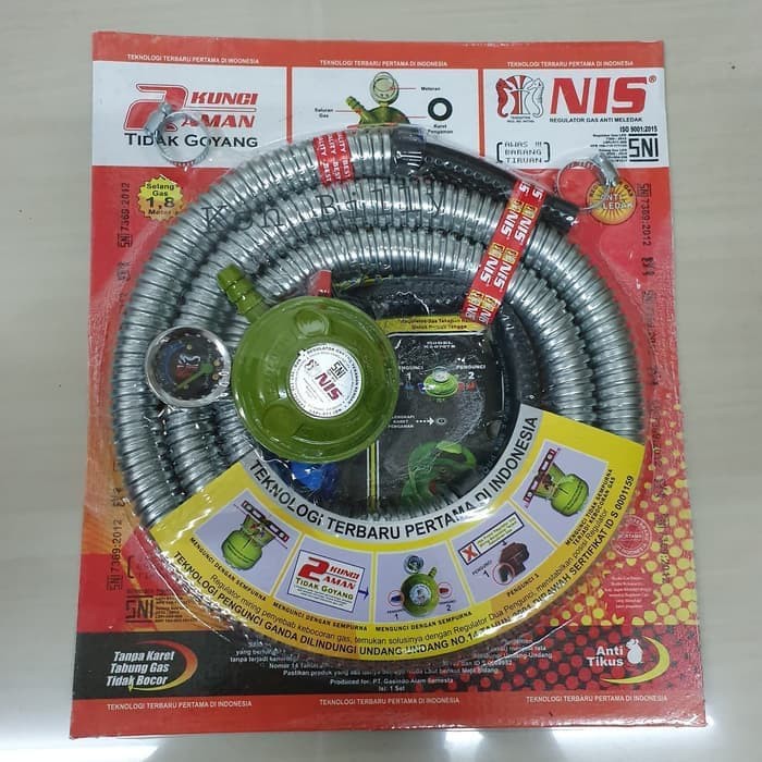 Jual Selang Regulator Gas LPG NIS Double Lock AB + Ampere | Shopee ...