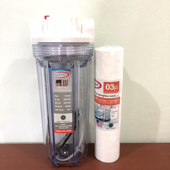 Jual Paket Tabung Housing Filter Air Eugen 10" / Clear Bening + Isi ...