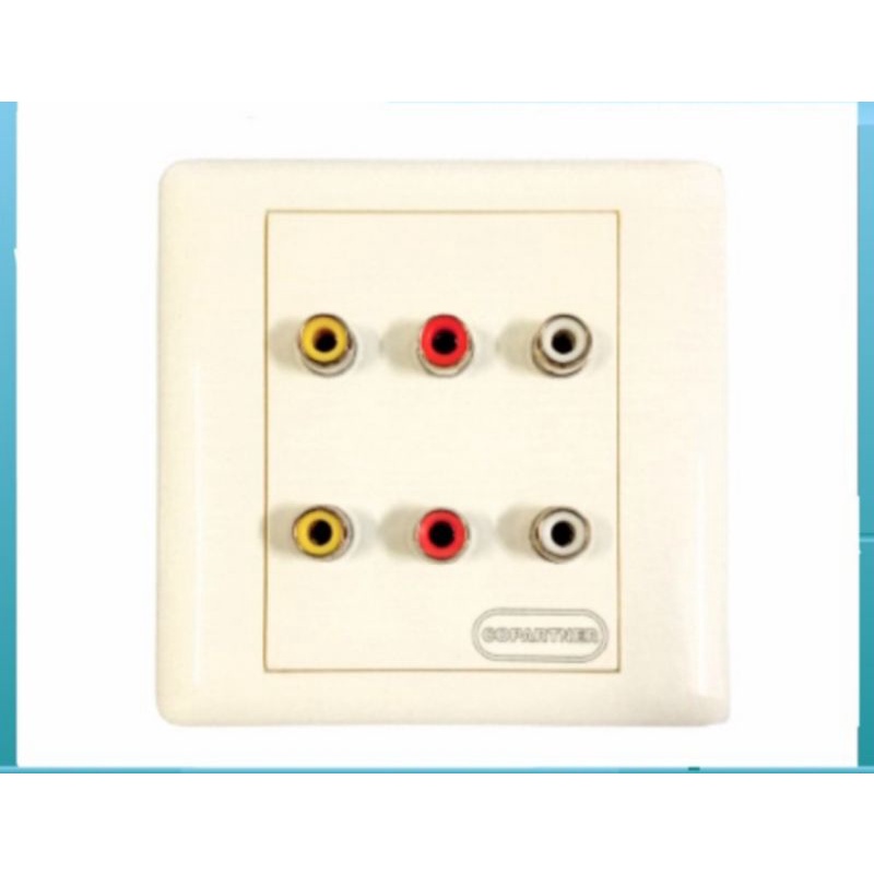Jual FACE PLATE/WALL PLATE AUDIO VIDEO 6 RCA | Shopee Indonesia