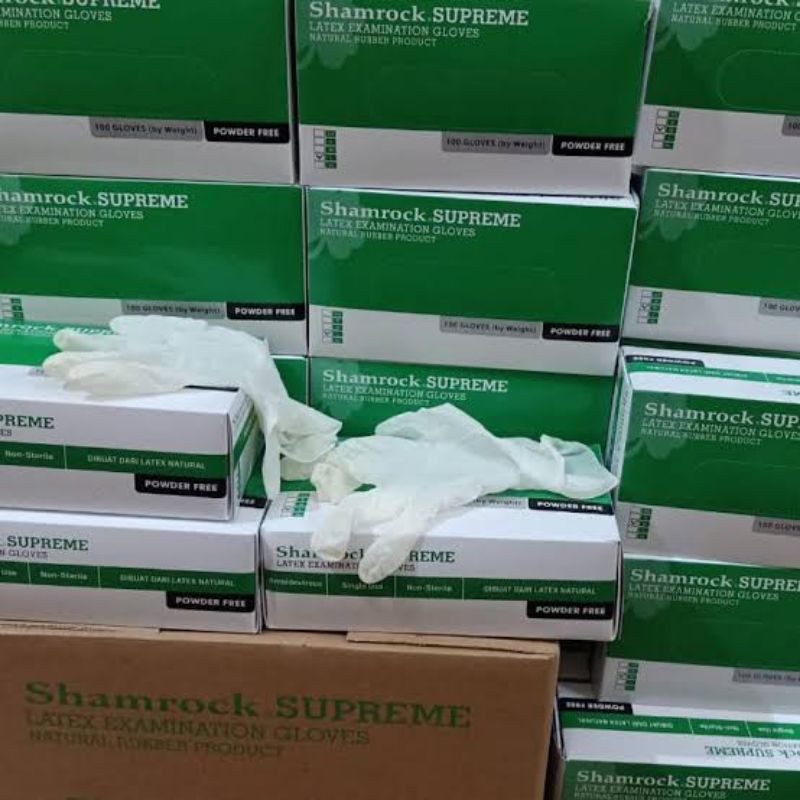 Jual Sarung tangan latex powder FREE SHAMROCK SUPREME GLOVES | Shopee ...