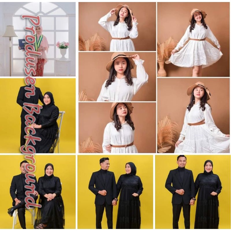 Jual Kain Background Foto Polos Kuning & Coklat Muda Backdrop Photo ...