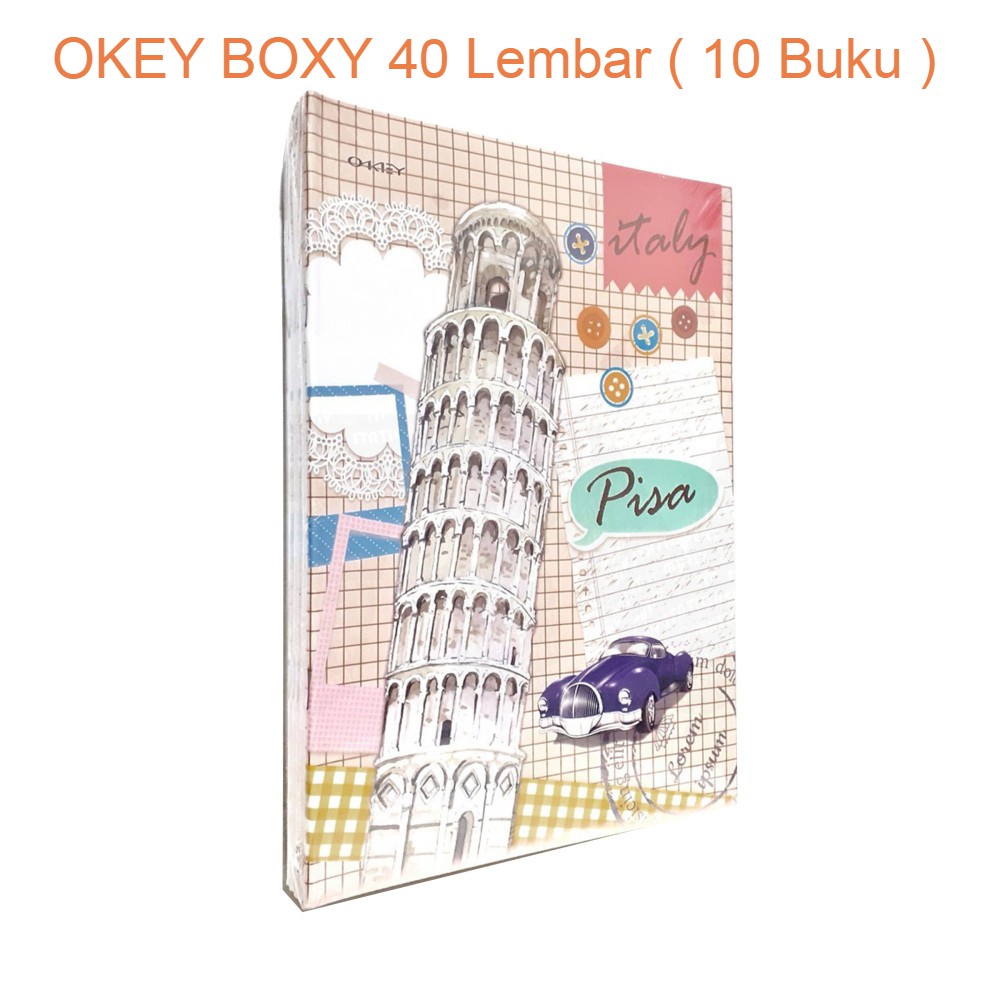 Jual Buku Tulis Boxy OKEY 40 Lembar Random cover - Jual (1 Pack = 10 ...