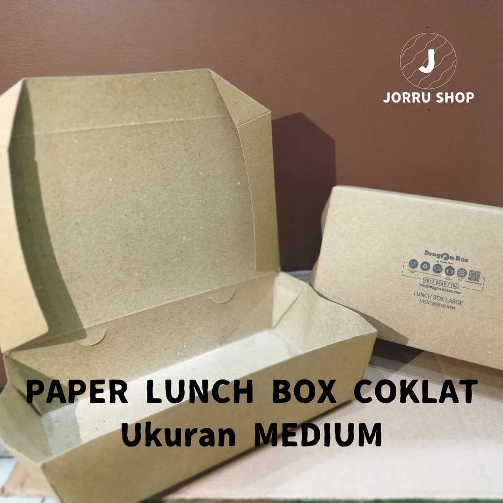 Jual PAPER LUNCH BOX COKLAT MEDIUM // HARGA PER SATUAN 1 PCS // PAPER ...