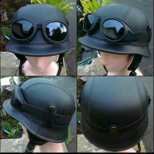 Jual Helm retro nazi jerman kulit kacamata hitam | Shopee Indonesia