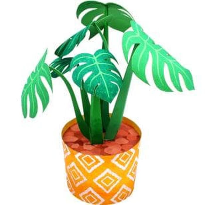 Jual DIY Miniatur Papercraft Ornamental Pot Tanaman Monstera | Shopee ...